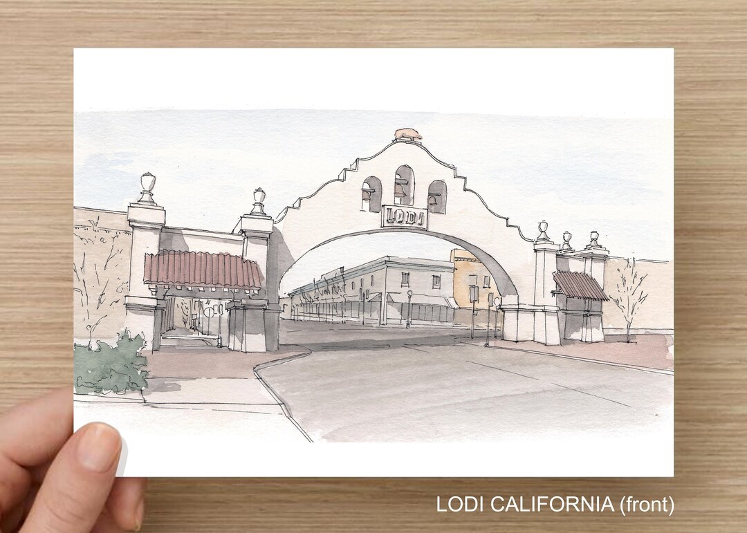 LODI CALIFORNIA - Wine Country, Winery, Vineyard, Town Gate, Archway ...