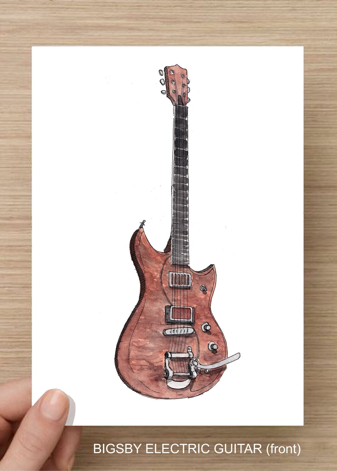 BIGSBY ELECTRIC GUITAR - Music, Instrument, Rock and Roll, Drawing, Ink ...