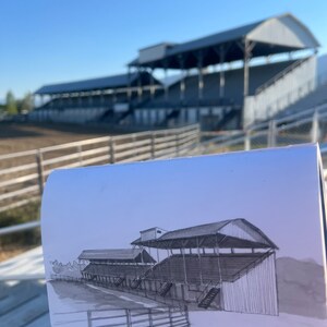 RODEO in HAMILTON MONTANA - Pen and Ink Plein Air Drawing of ...