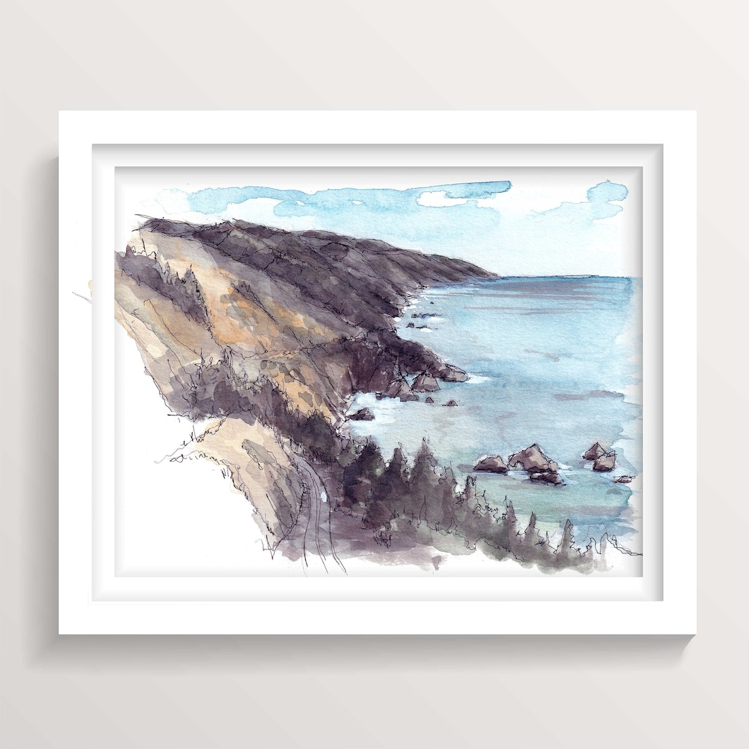 BIG SUR CALIFORNIA - Pacific Coast Road Trip Ink and Watercolor ...