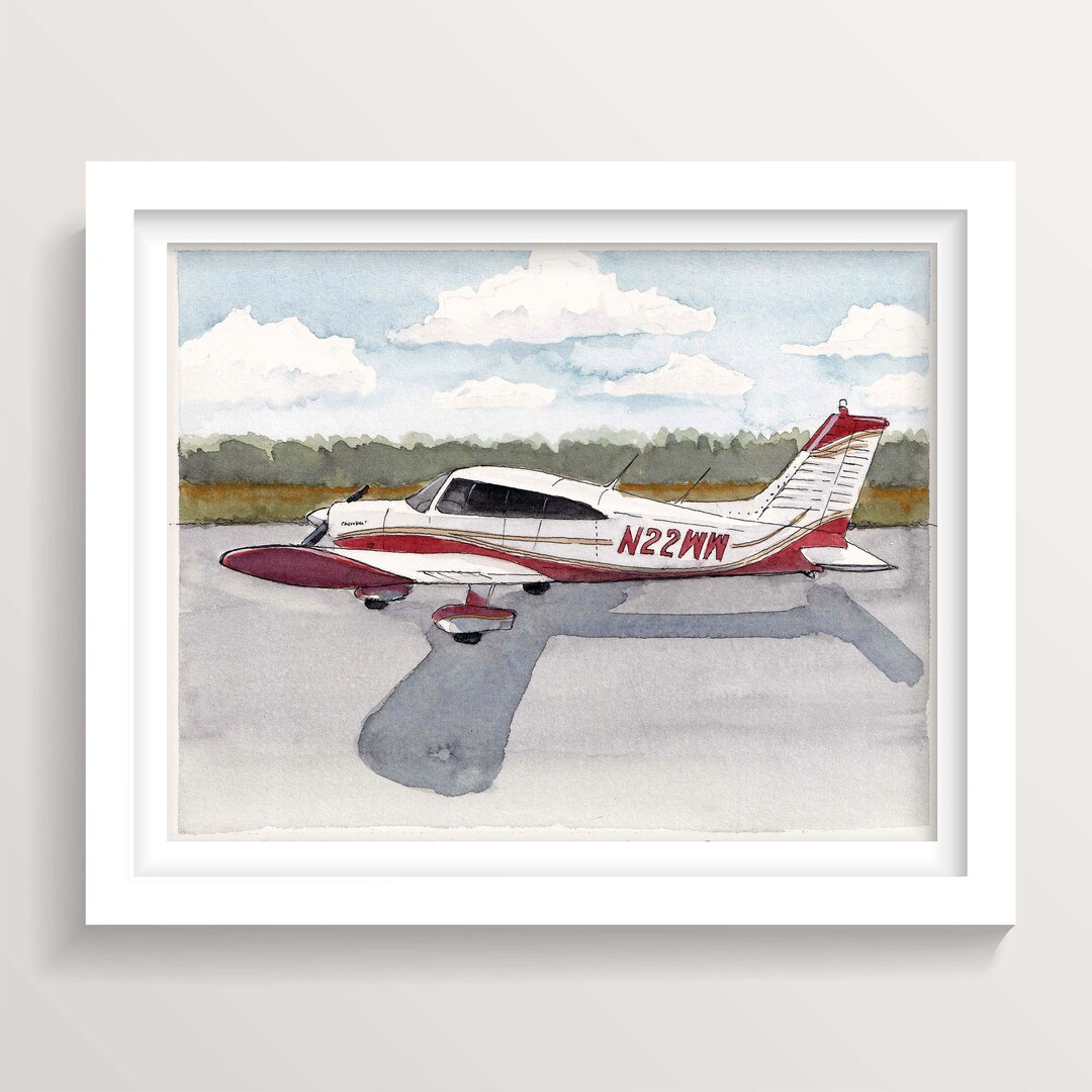 PIPER CHEROKEE AIRPLANE - Plane, Fly, Travel, Flight, Ink Drawing ...