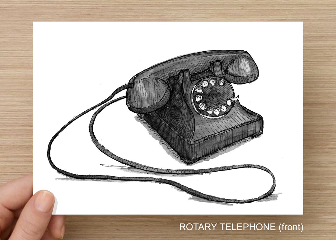 VINTAGE ROTARY TELEPHONE - Phone, Western Electric Model 302, Drawing ...