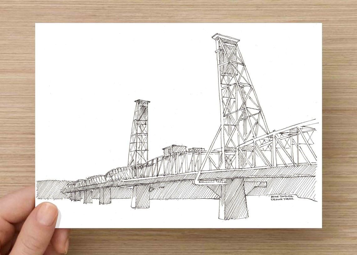 PORTLAND BRIDGES 4-PACK Pen and Ink Drawing Sketchbook | Etsy