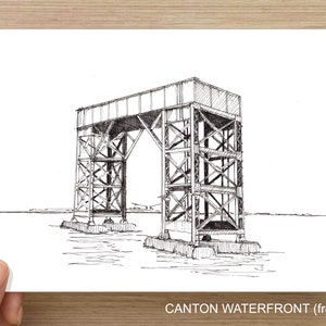 BALTIMORE, MARYLAND, Canton Neighborhood - Ink and Watercolor, Art ...