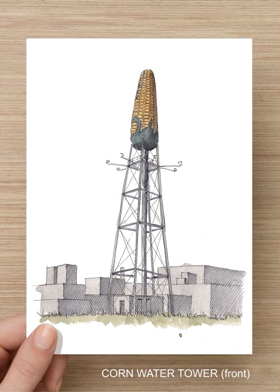 CORN WATER TOWER Rochester Minnesota Quirky Farming | Etsy