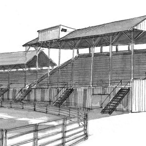 RODEO in HAMILTON MONTANA - Pen and Ink Plein Air Drawing of ...