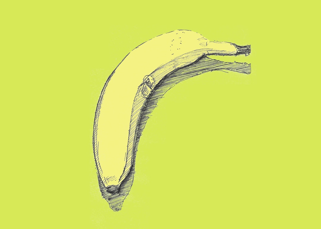 BANANA - Drawing, Ink, Yellow, Green, Fruit, Sketchbook, Art, Drawn ...