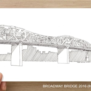 PORTLAND BRIDGES 4-PACK - Pen and Ink, Drawing, Sketchbook, Art Prints ...