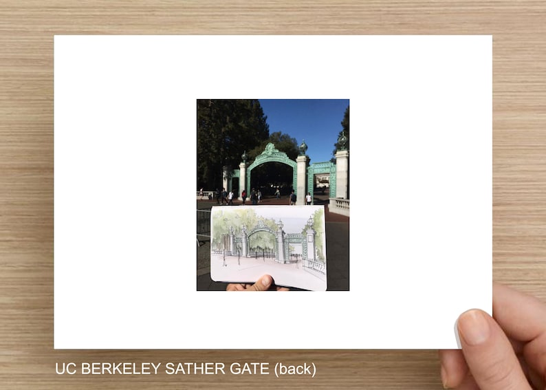 UC BERKELEY Sather Gate - Ink and Watercolor, Art, Drawing ...