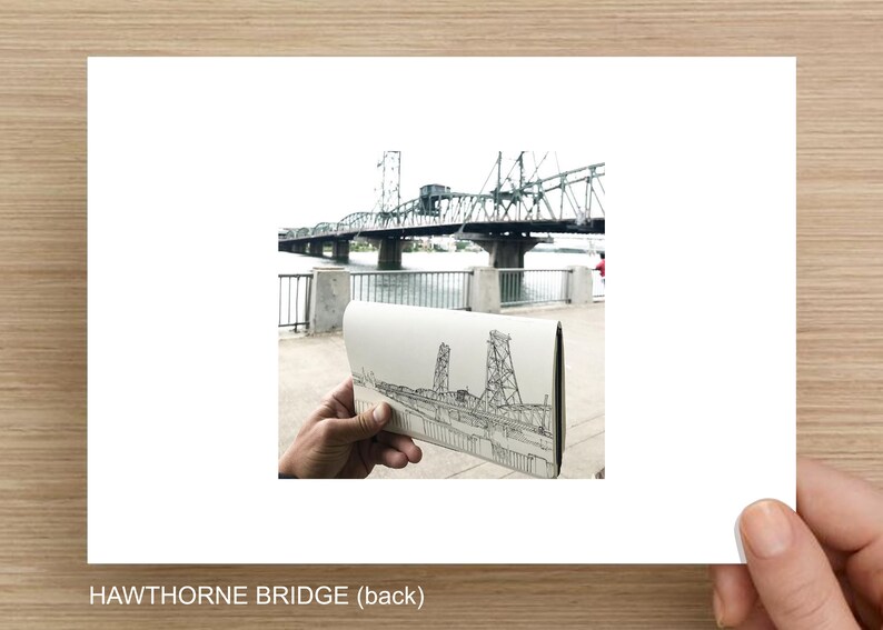 HAWTHORNE BRIDGE, Portland, Oregon - Pen and Ink, Drawing, Sketchbook ...