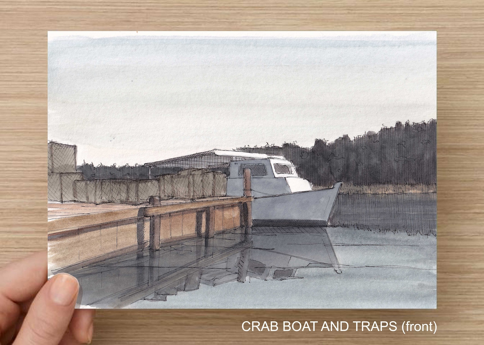 CRAB BOAT and DOCK - Crab Trap, Deadrise, Wood Boat, Crabbing ...