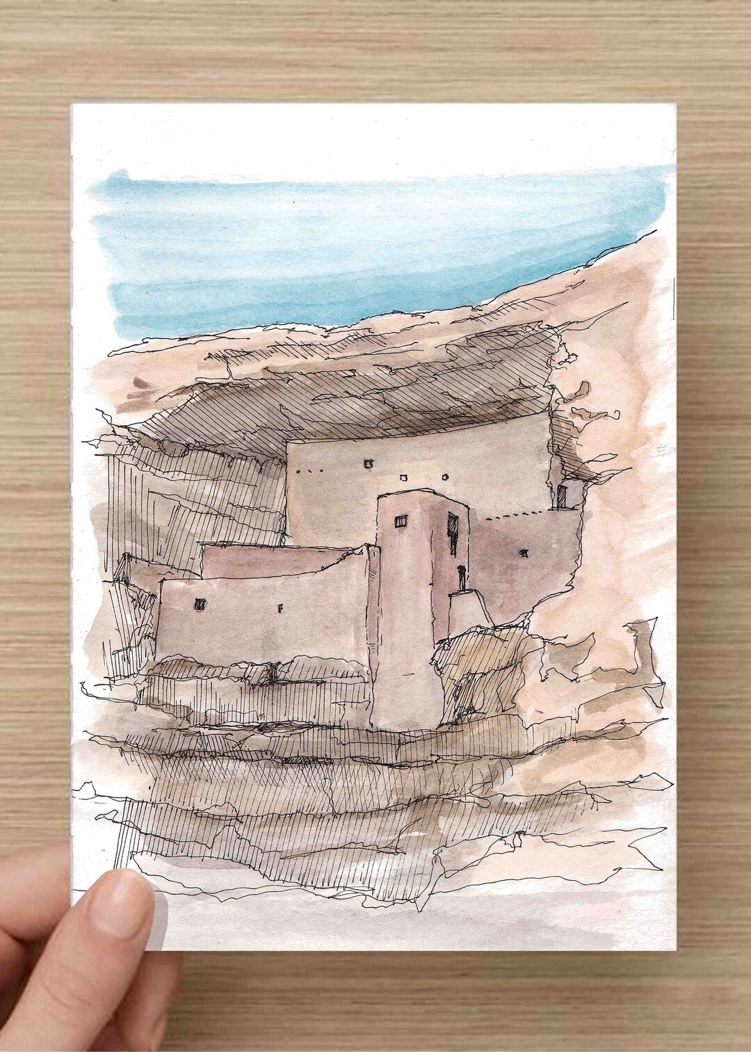 MONTEZUMA CASTLE National Monument - Arizona, Pueblo, Pen and Ink ...