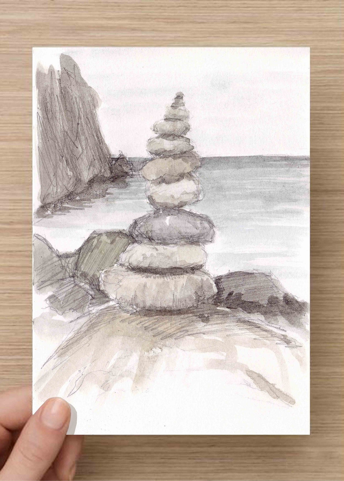 CAIRN STACKED ROCKS Big Sur California Coast Ocean - Etsy