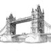 TOWER BRIDGE LONDON - England, Uk, Pen and Ink Travel Art Print ...