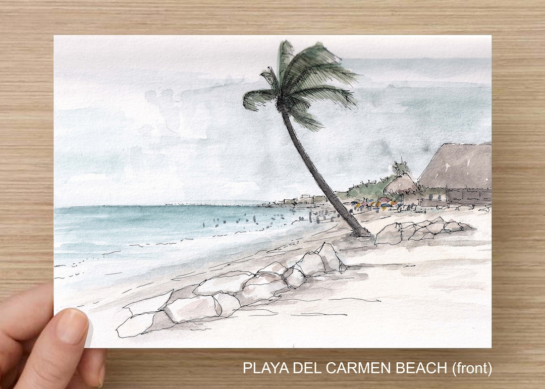 PLAYA DEL CARMEN - Palm Tree, Beach, Ocean, Blue Water, Clouds, Windy ...