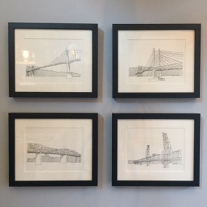 PORTLAND BRIDGES 4-PACK - Pen and Ink, Drawing, Sketchbook, Art Prints ...
