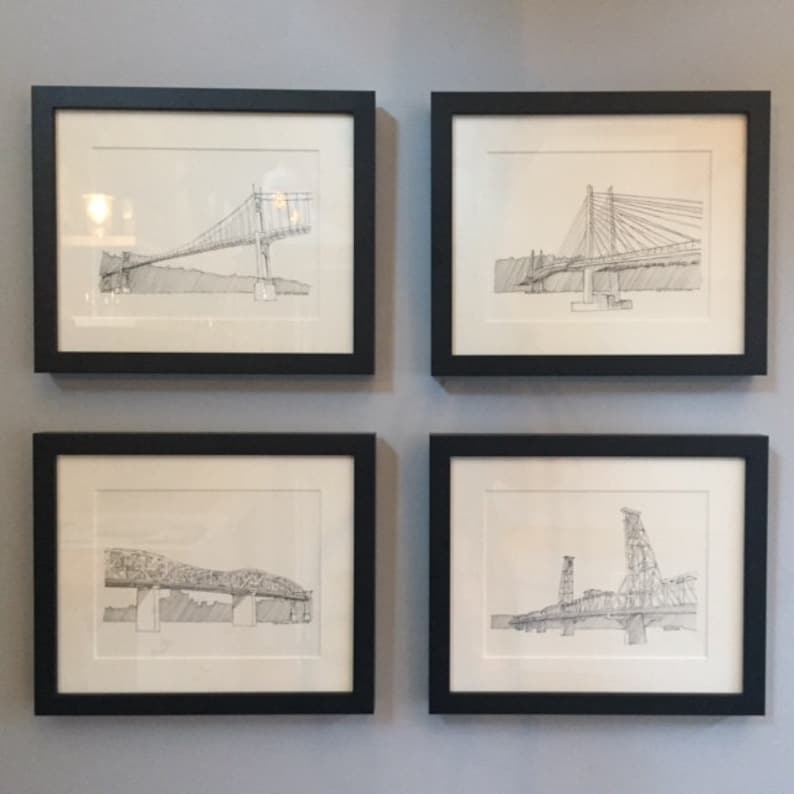 PORTLAND BRIDGES 4-PACK Pen and Ink Drawing Sketchbook - Etsy