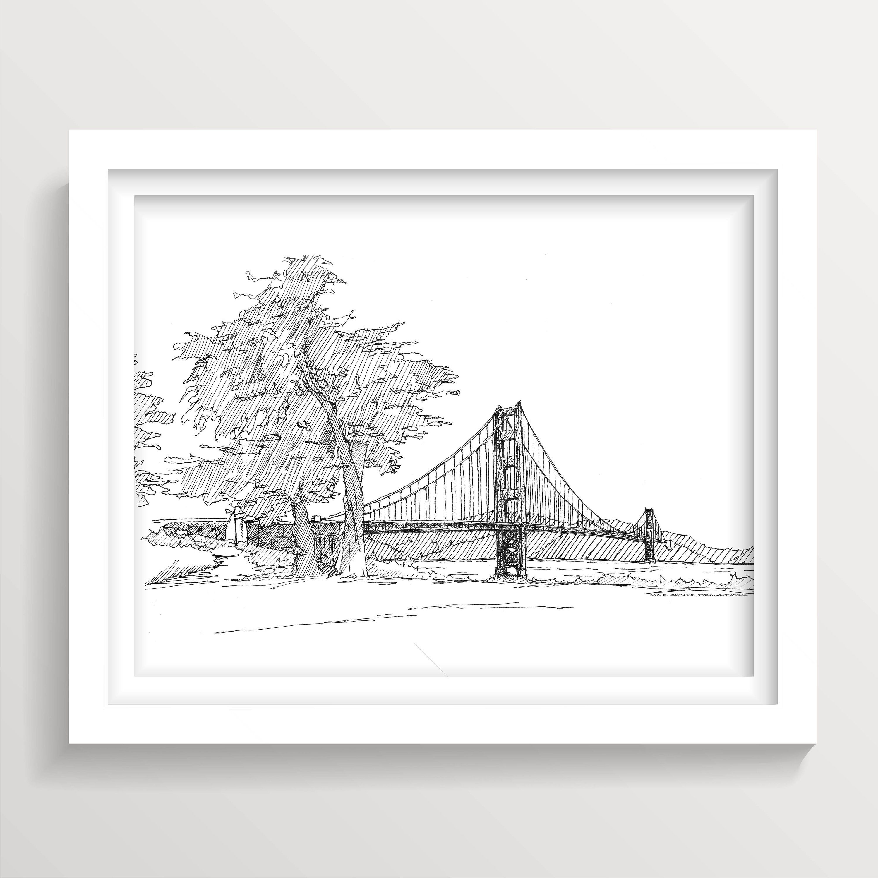 Golden Gate Bridge Line Drawing