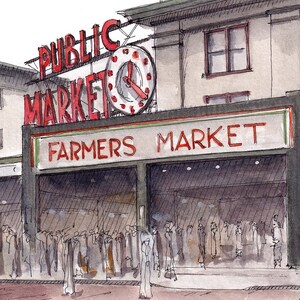 PIKE PLACE MARKET - Seattle, Washington, Urbansketcher, Plein Air ...