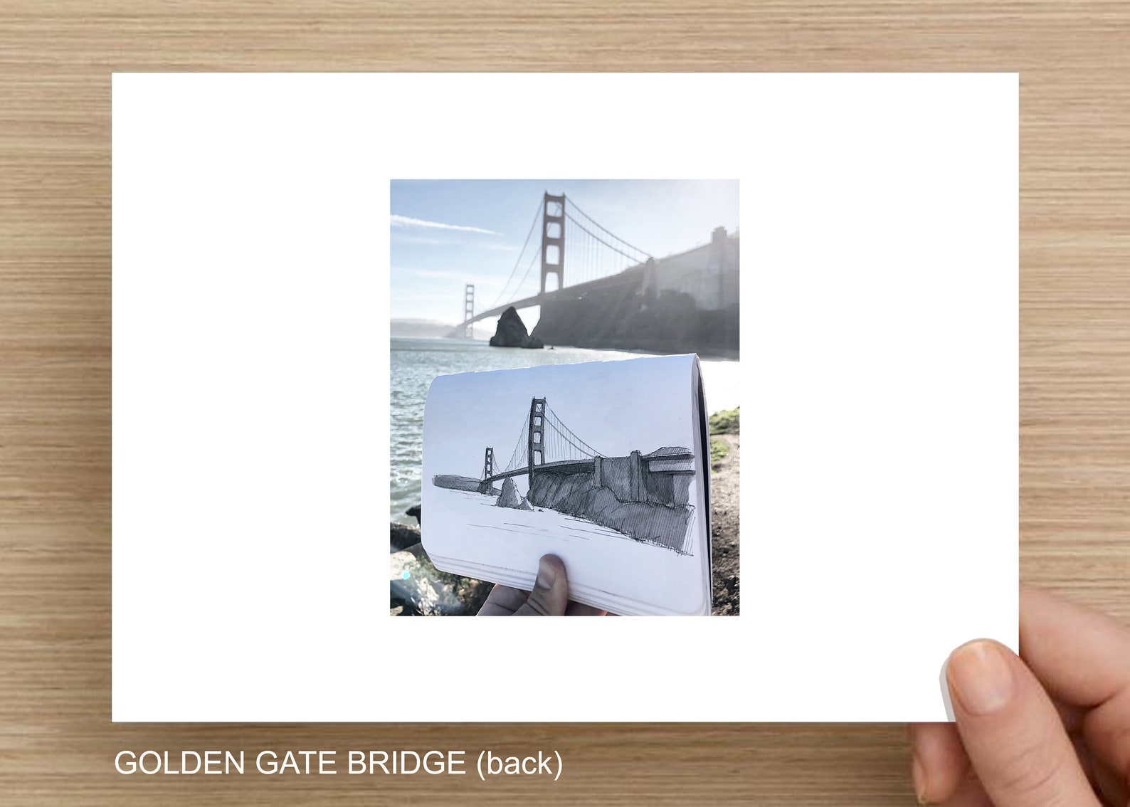 GOLDEN GATE BRIDGE - San Francisco, Bay, California, Drawing, Pen and ...