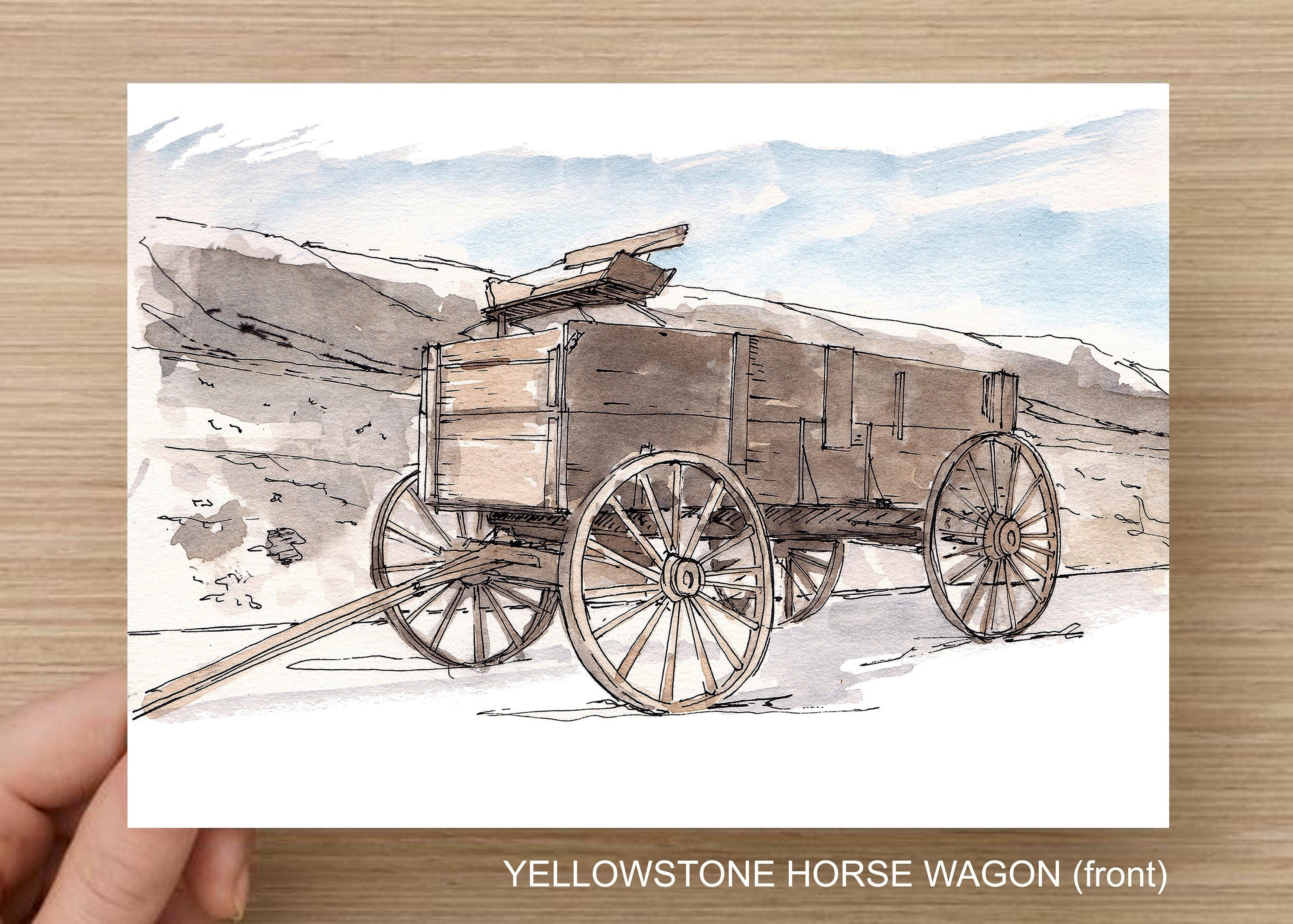 Horse Drawn Wagon Drawing