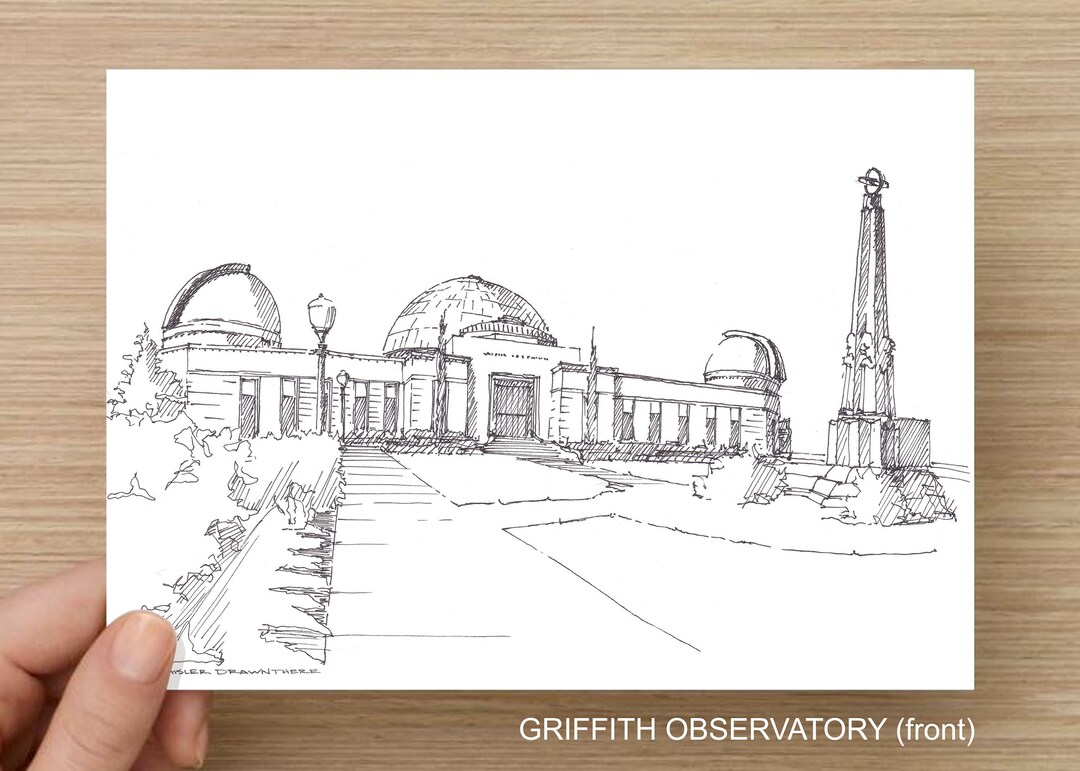 GRIFFITH OBSERVATORY, Los Angeles - Pen and Ink, Drawing, Sketchbook ...