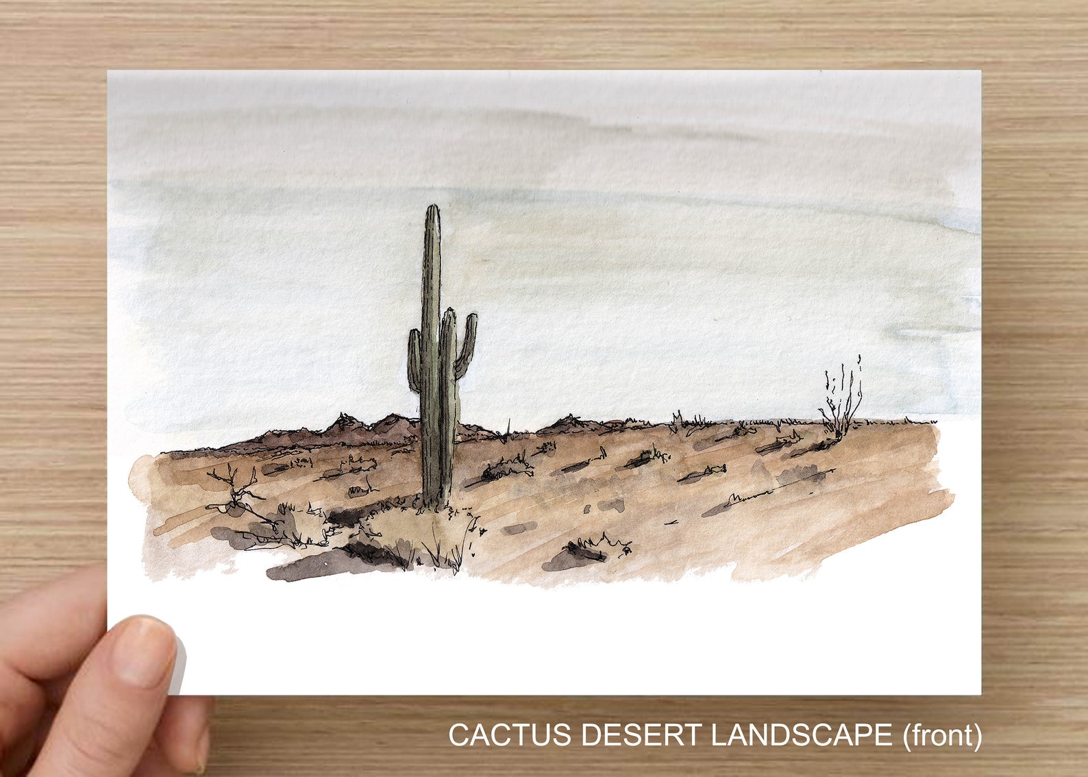 CACTUS DESERT LANDSCAPE Arizona Saguaro Drawing - Etsy