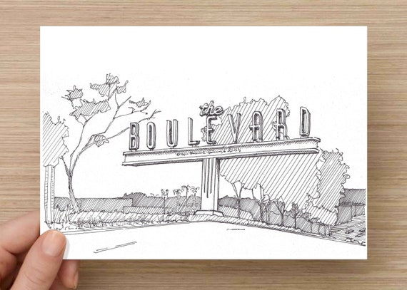EL CAJON BOULEVARD Sign San Diego California Drawing Pen | Etsy