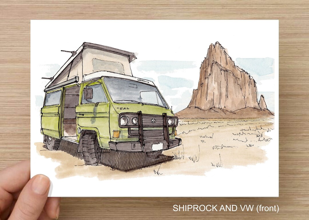 SHIPROCK and CAMPER VAN - Utah, Natural Rock Formation, Navajo, Synchro ...