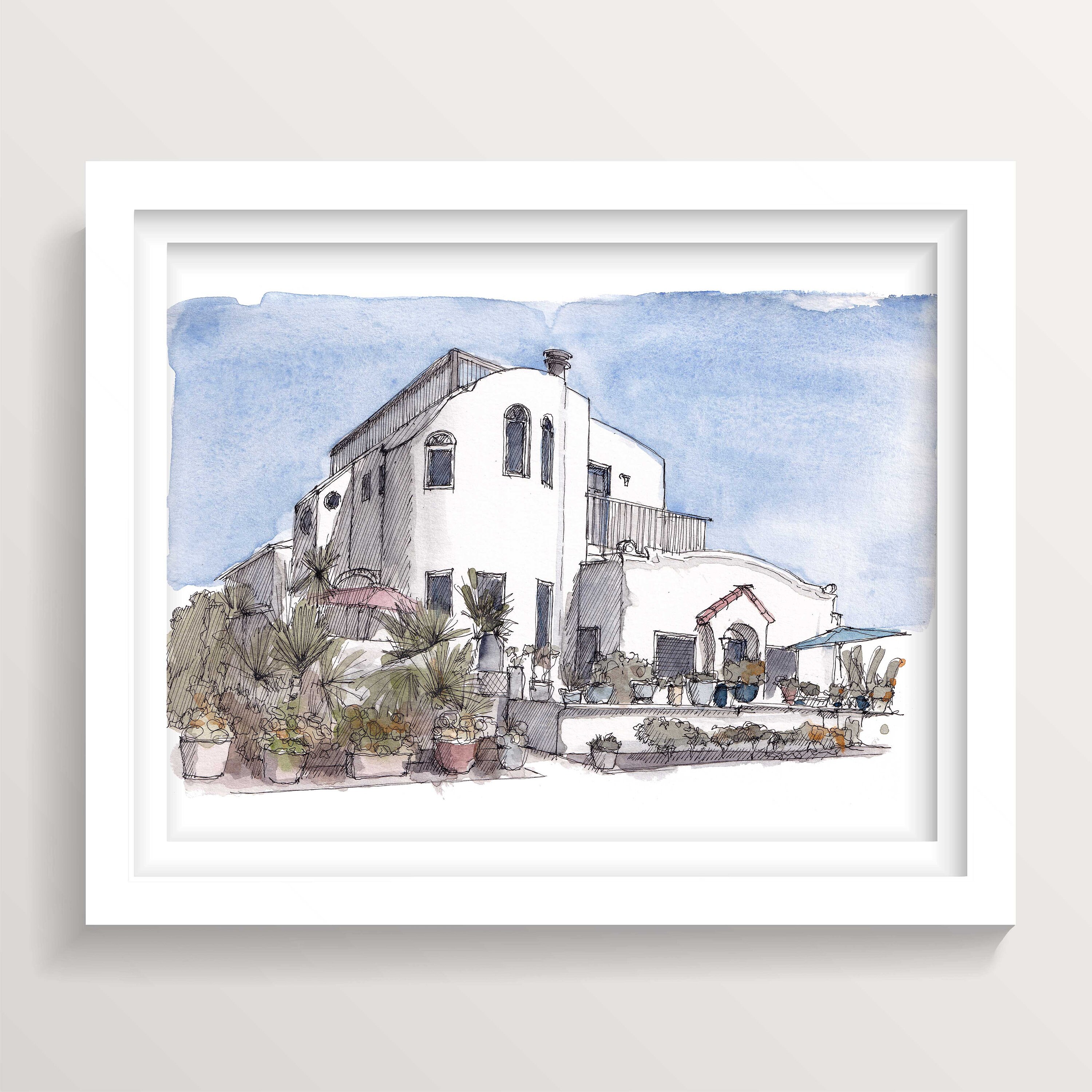 BEACH HOUSE - Pacific Beach San Diego Boardwalk House and Plants, Ink ...