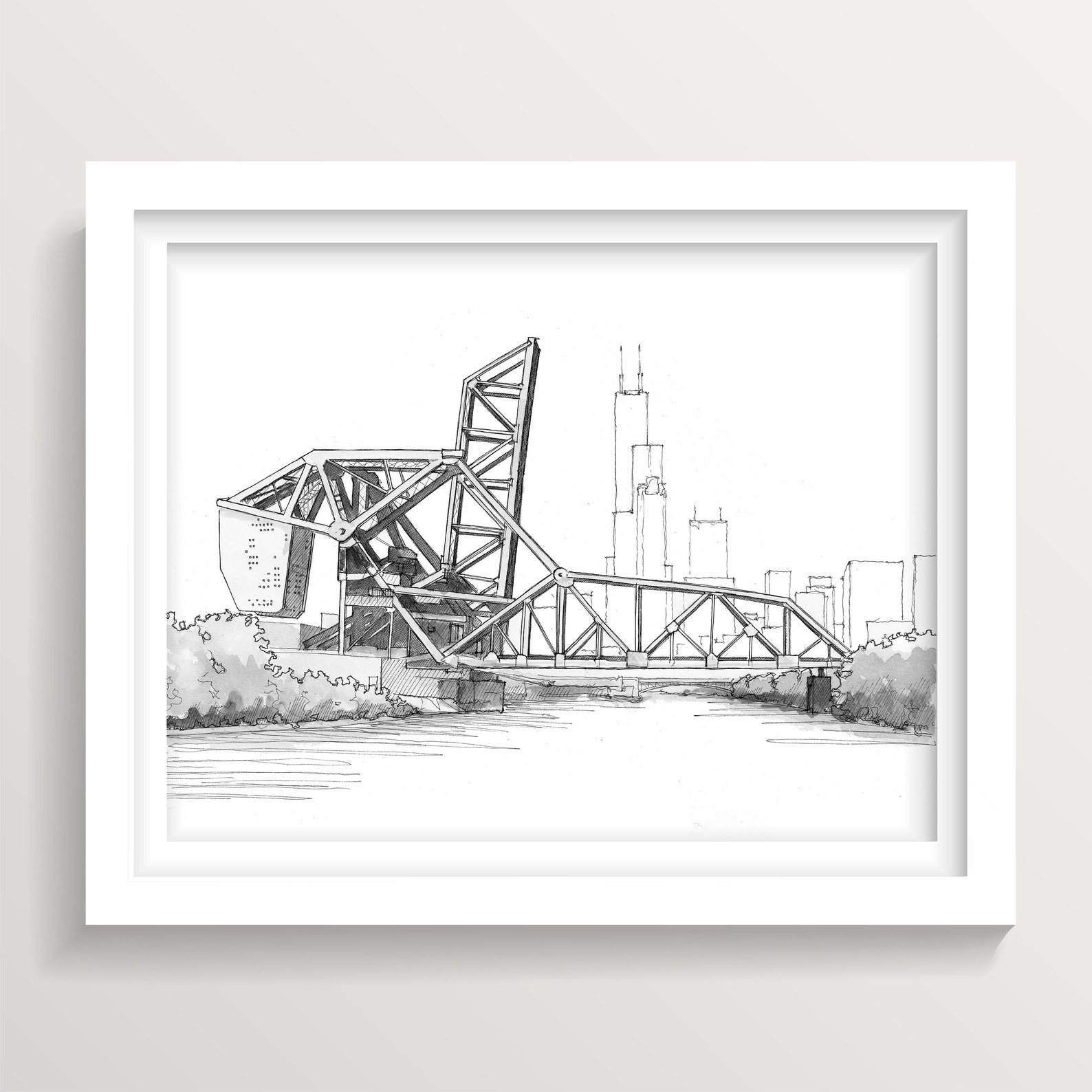 ST CHARLES AIRLINE Bridge, Chicago River, City Skyline, Industrial ...