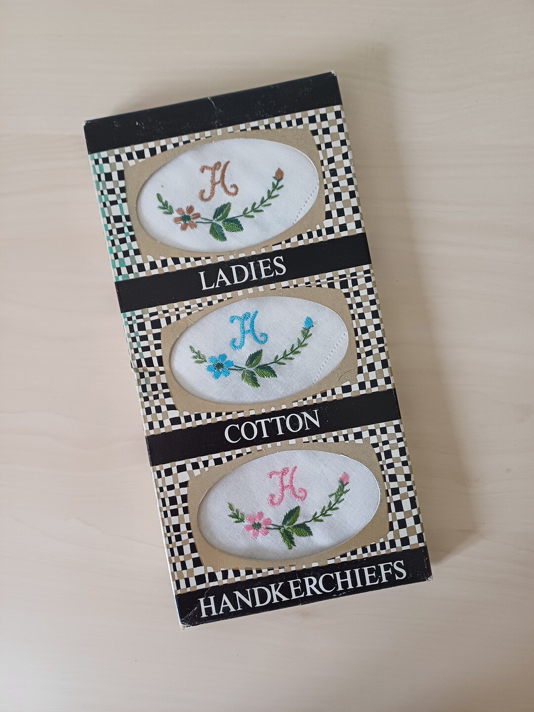 Vintage Ladies Cotton Handkerchief Set of 3 With Initial H Vintage Gift ...