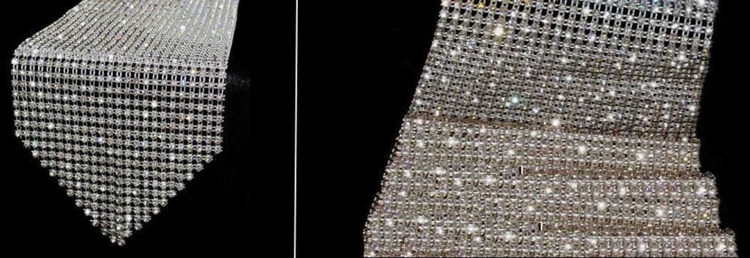 SALE Rhinestone Table Runner Genuine Real Crystals Party - Etsy