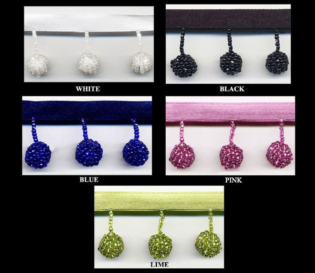 Sale| Beaded Pom Pom Ball Fringe Trim | 50% off Limited Stock | Unique ...
