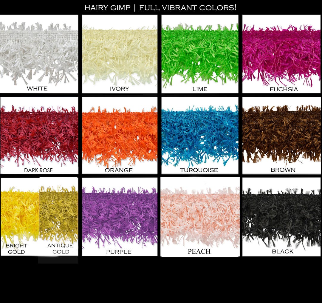 Fluffy Hairy Chenille Gimp Trim for Lampshade Trimming, Pillow Edge ...