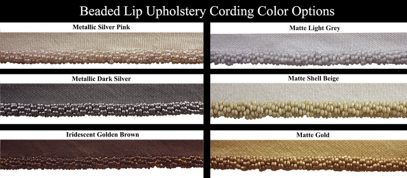 Beaded Lip Cord: Designer Upholstery Trim With Seed Beads - Etsy