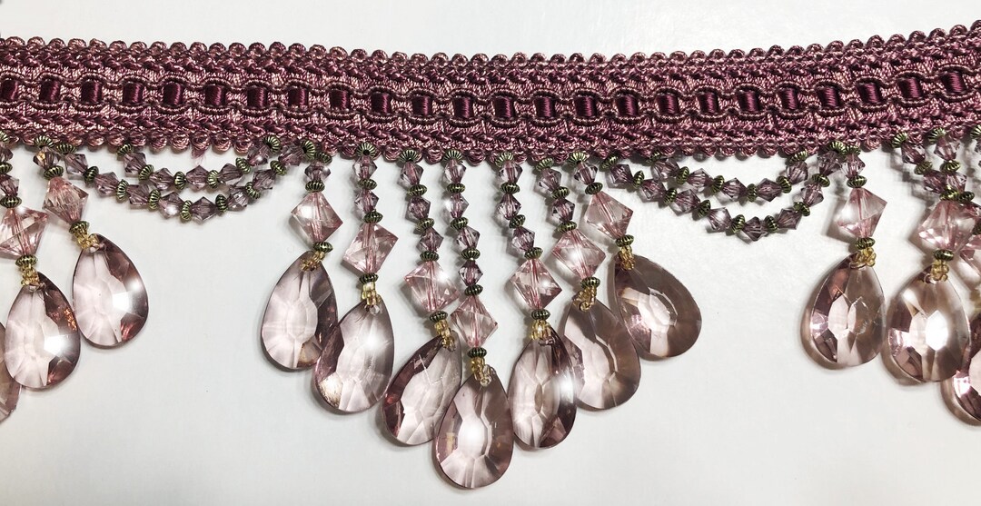 Rose Plum Venice Beaded Fringe Trim Home Decor Trim for - Etsy