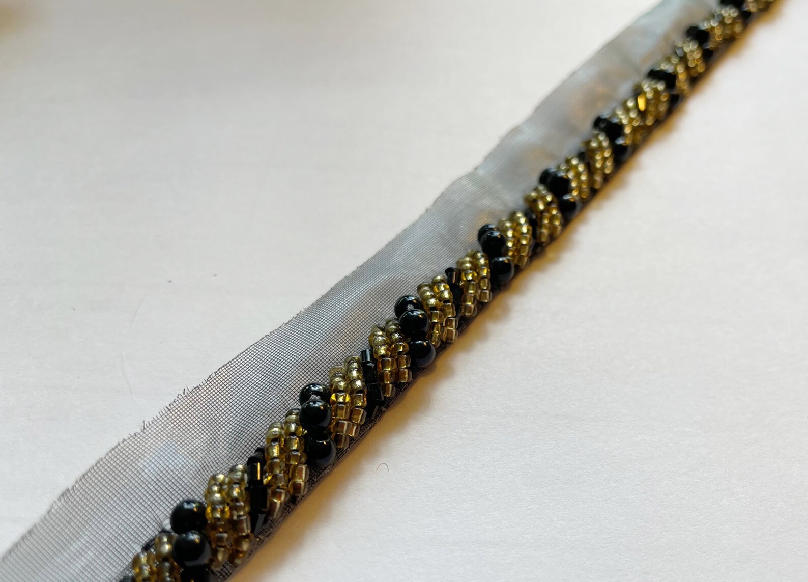 Gold & Black Bead Lip Cording Trim | Designer Beaded Cord W/ Lip Seed ...