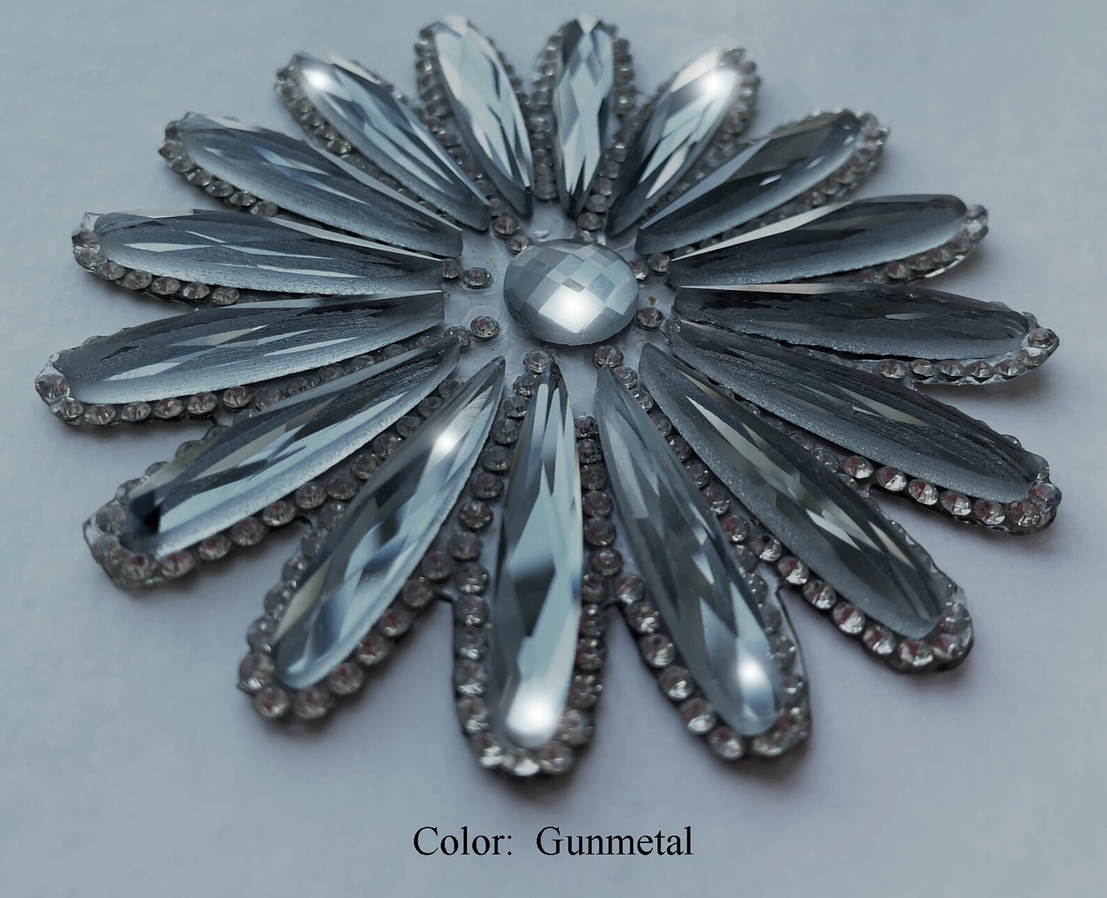 Glass Crystal Flower Applique Large 3 1/2 Iron-on | Etsy