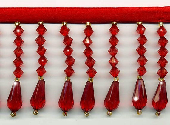 Decor Beaded Fringe Trim in red. Home Decor - Etsy