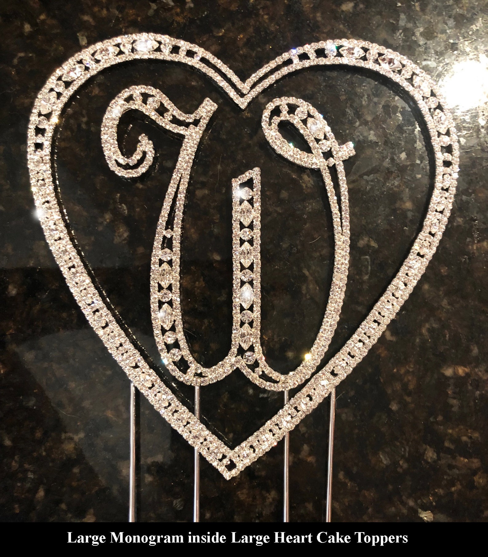 Sale | Crystal Heart Cake Topper | Cake Decoration for Anniversary ...