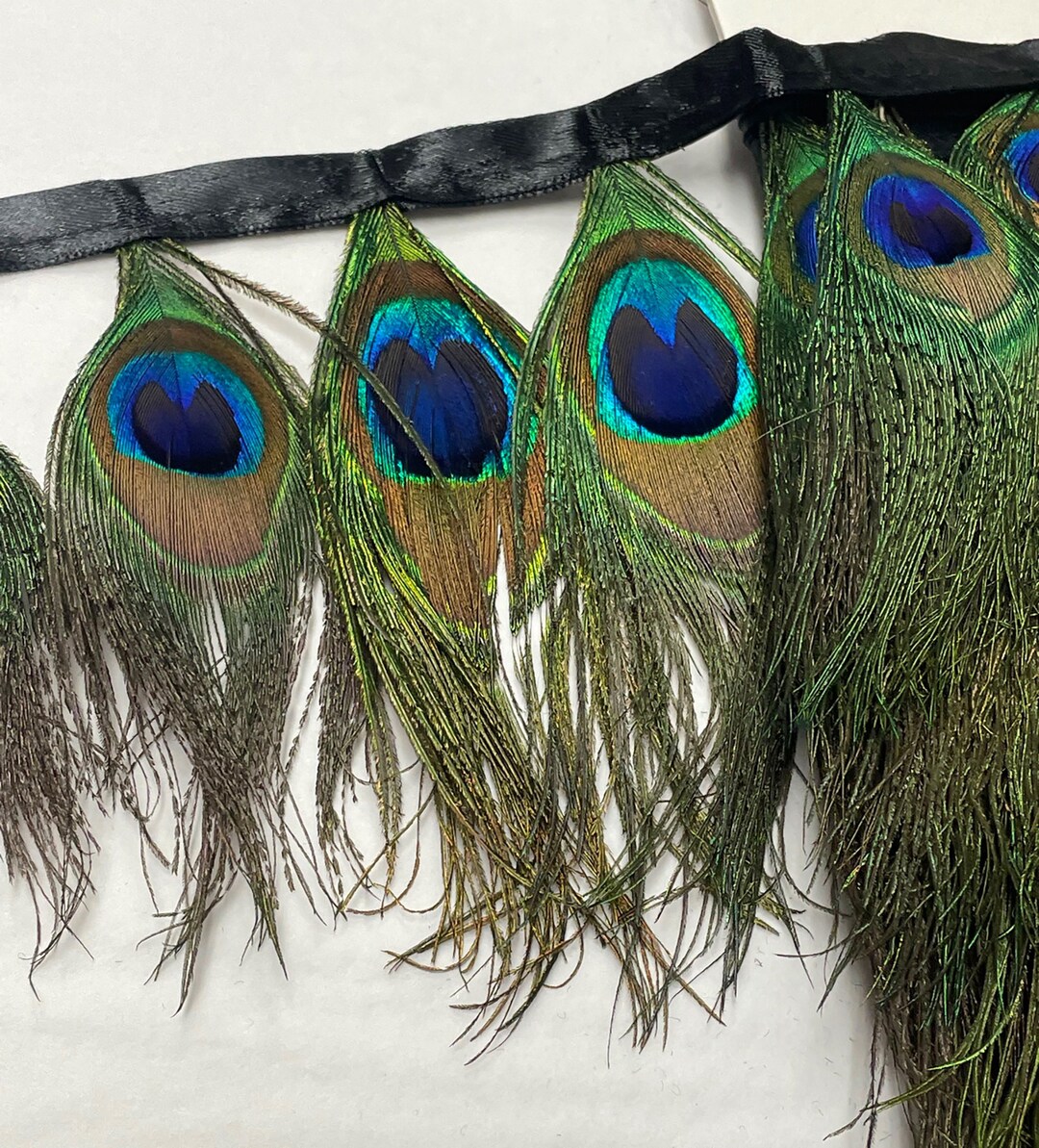 Peacock Eye Feather Fringe Trim | 50% off | 4"-5" Long | Some Eyes ...