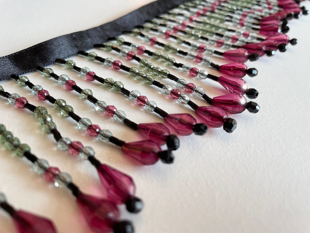On Sale! Chic Ruby Nights Beaded Fringe Trim | 20% off | Unique Beaded ...