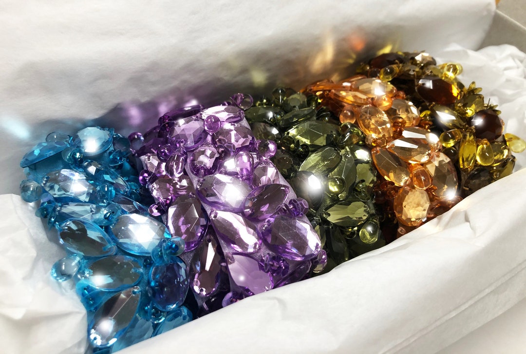 60% Offjeweled Trim 1" Wide Bejeweled Gems, Bedazzled Beads & Sequins ...