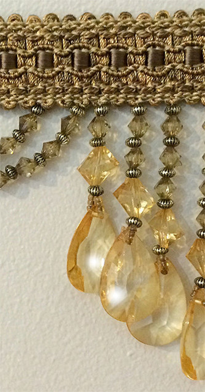 Venice Pale Gold Bead Fringe Trim Elegant Metal Bead Accent - Etsy