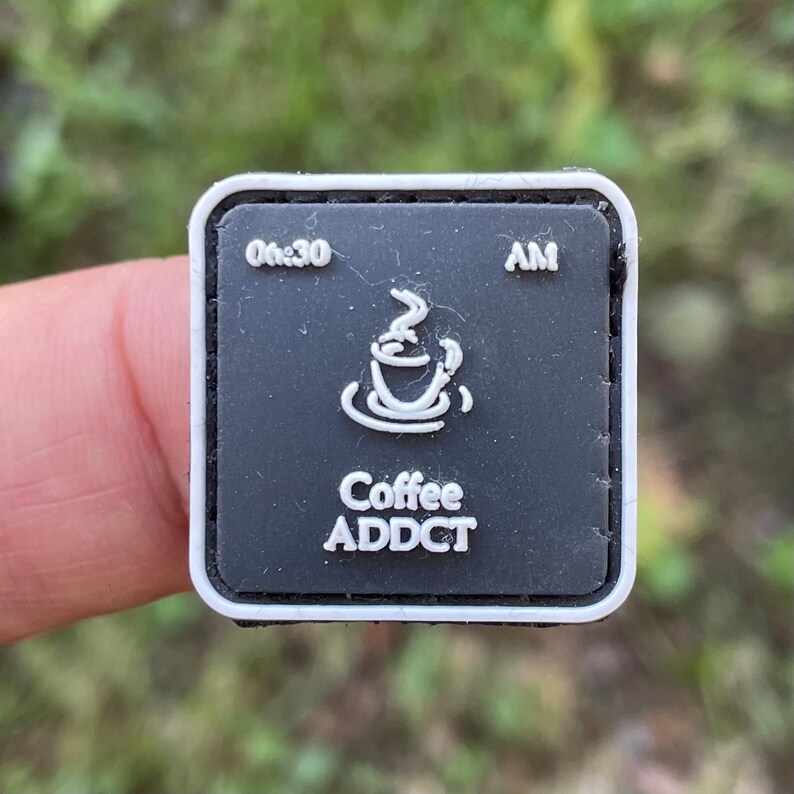 Coffee Addict, Periodic Table Morale Patch, Ranger Eye PVC Patch. - Etsy
