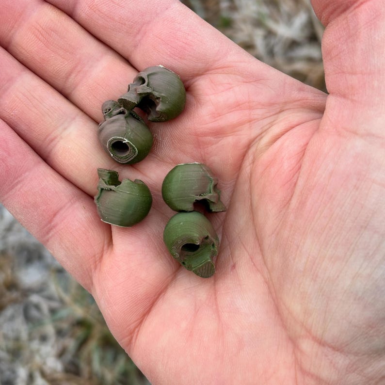 Highly Detailed Solid 3D Printed Skull Beads for Lanyards and Zipper ...