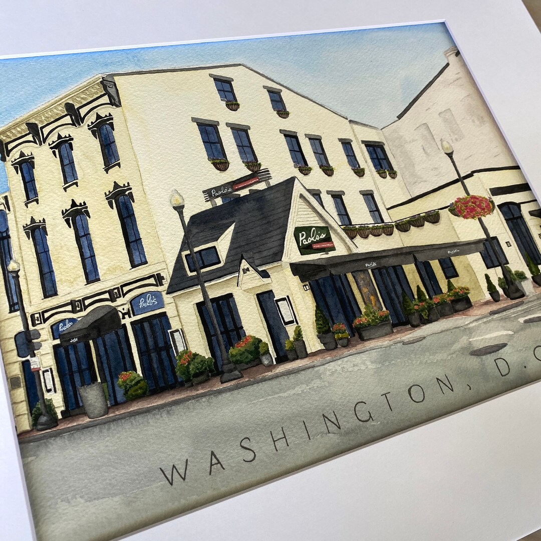 Custom Watercolor Landmark Portrait - Etsy