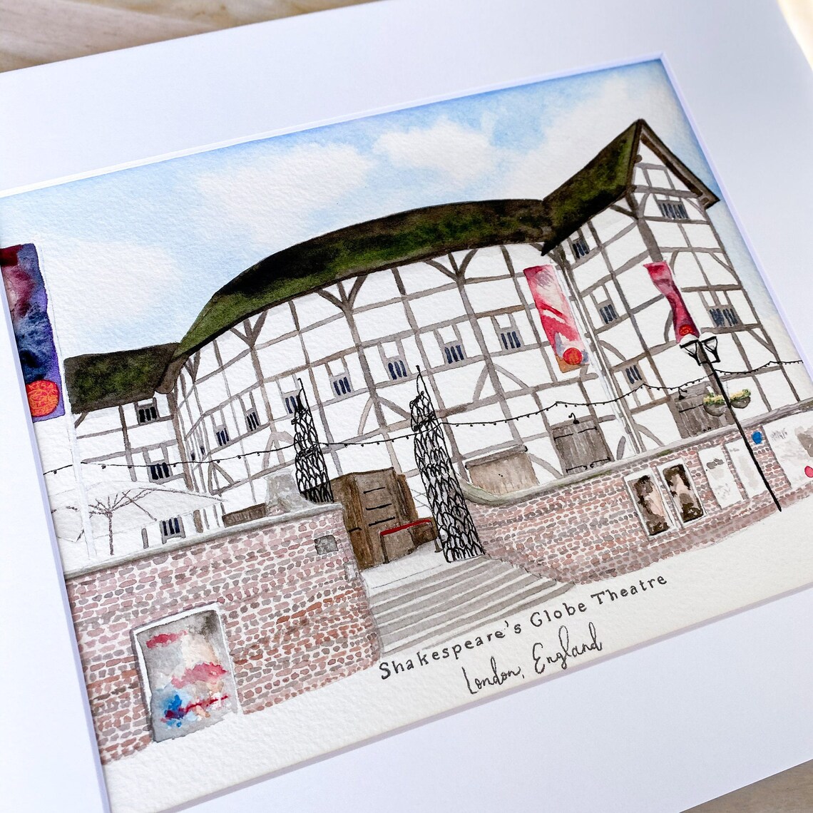 Custom Watercolor Landmark Portrait - Etsy