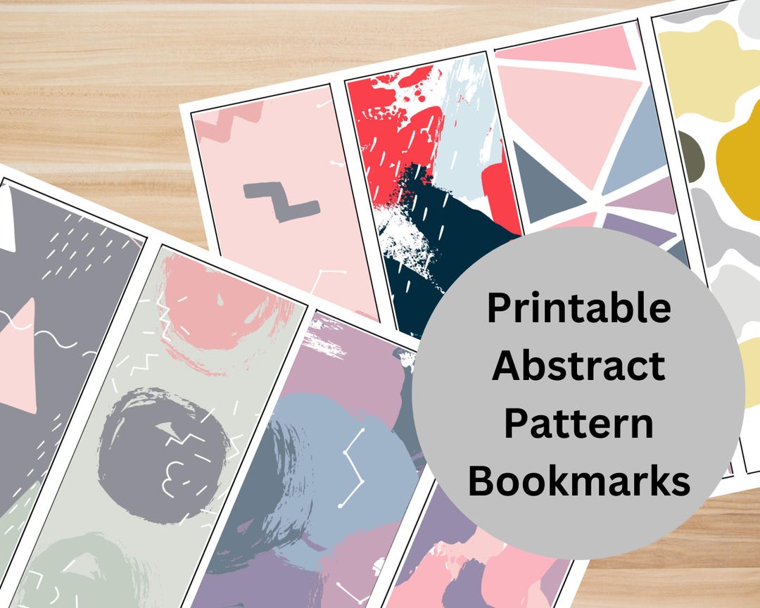 Printable Abstract Pattern Bookmark – Colorful Artistic Bookmark for ...